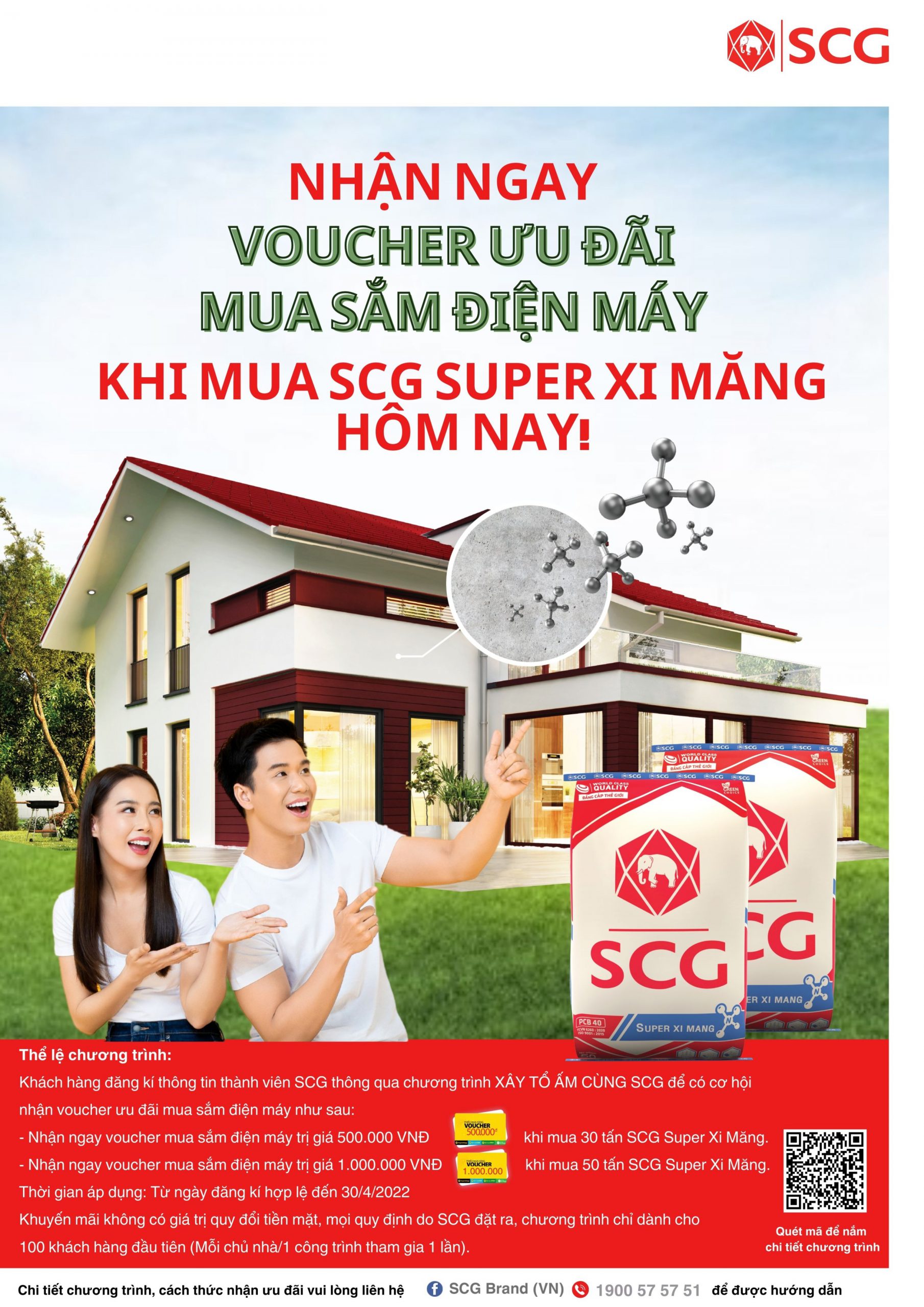 Nhận vocher mua sắm điện máy khi mua SCG Super xi măng